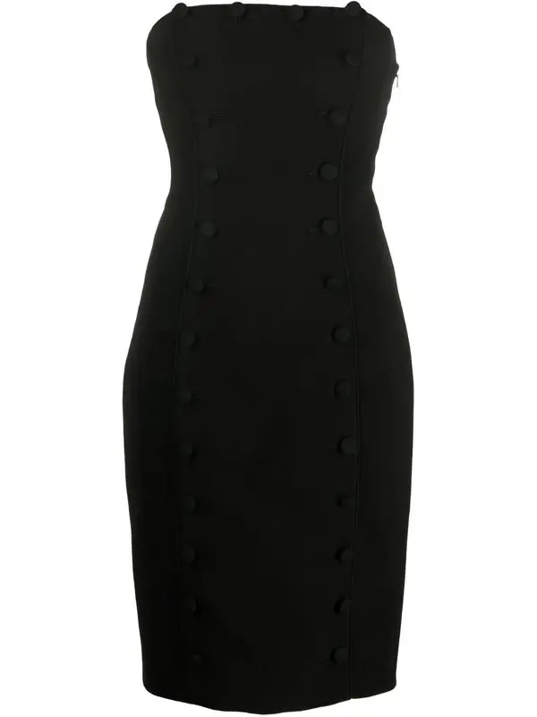 Moschino Button-detail Strapless Mini Dress
