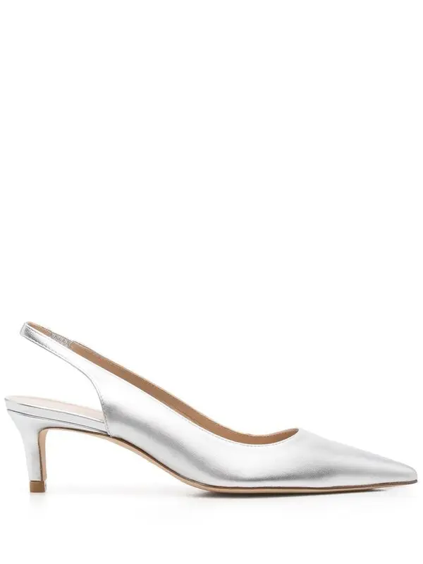 STUART WEITZMAN Metallic-effect Leather Pumps - Grey