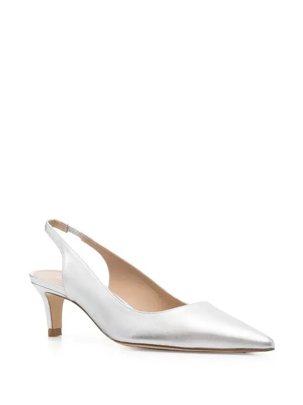 STUART WEITZMAN Metallic-effect Leather Pumps - Grey