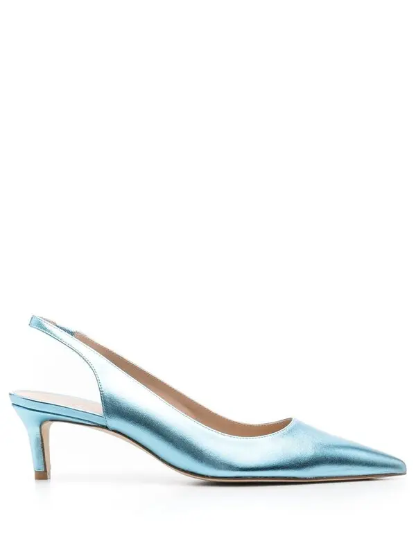 STUART WEITZMAN Metallic-effect Pointed Pumps - Blue