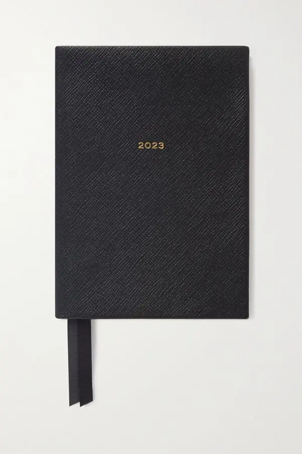 Smythson Soho Textured-leather Diary - Black