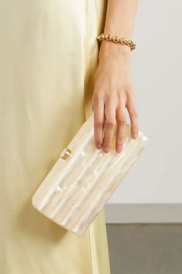 Cult Gaia Enid Marbled Acrylic Clutch