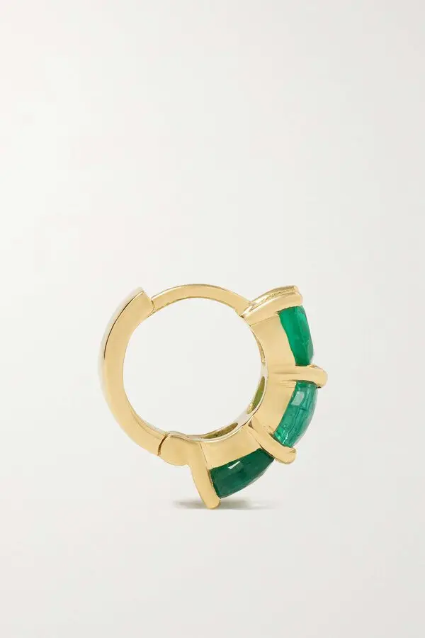 Ileana Makri 18-karat Emerald Hoop Earrings