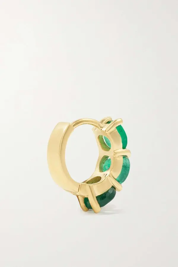Ileana Makri 18-karat Emerald Hoop Earrings