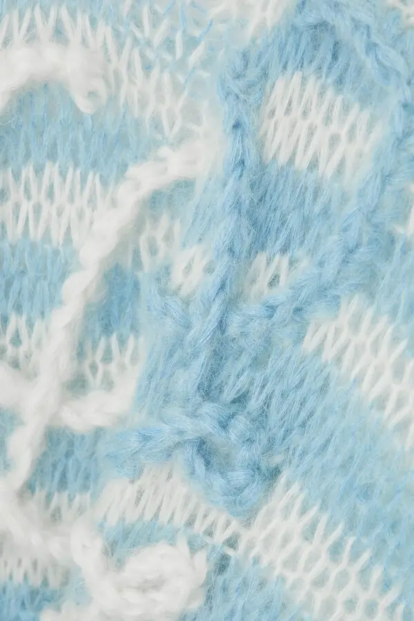 Loewe Embroidered Striped Mohair-blend Sweater
