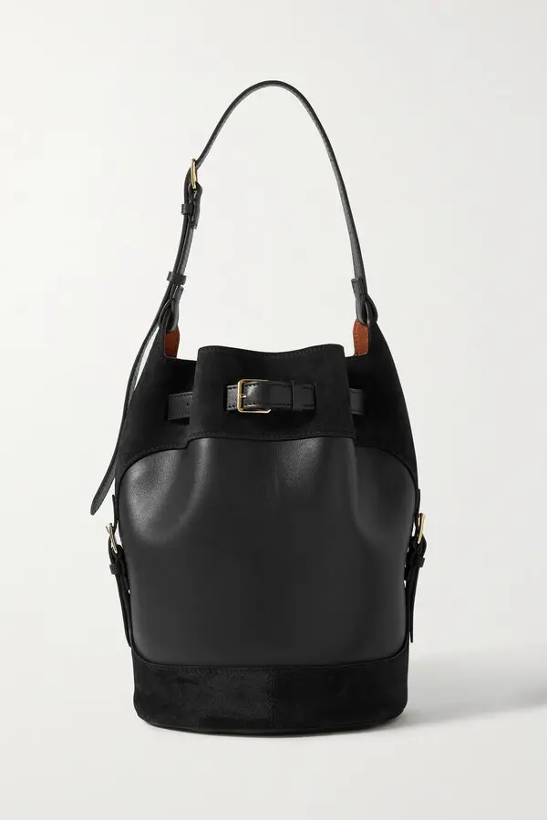 Altuzarra Play Buckled Suede-trimmed Leather Bucket Bag