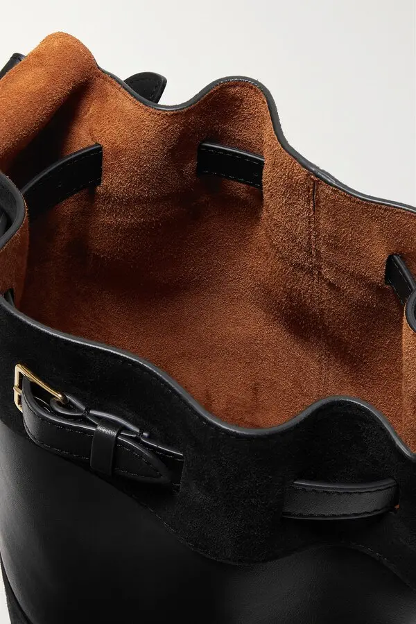 Altuzarra Play Buckled Suede-trimmed Leather Bucket Bag
