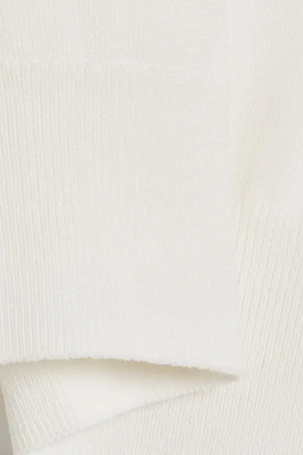 Theory Crepe De Chine Paneled Stretch-knit Top