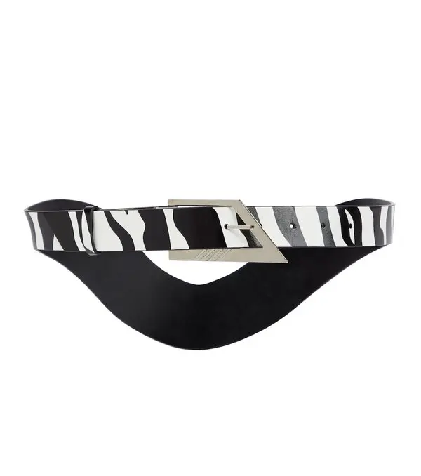 Attico Printed Leather Belt - White