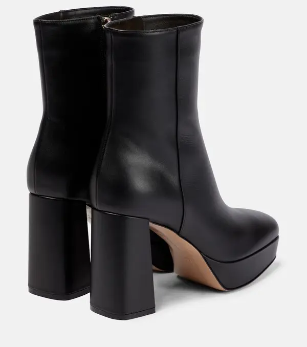 GIANVITO ROSSI Leather Platform Ankle Boots