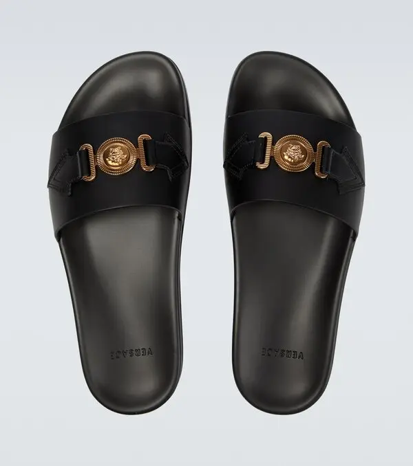 Versace Medusa Leather Slides