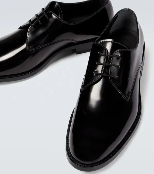 TOD'S Patent Leather Derby Shoes - Black
