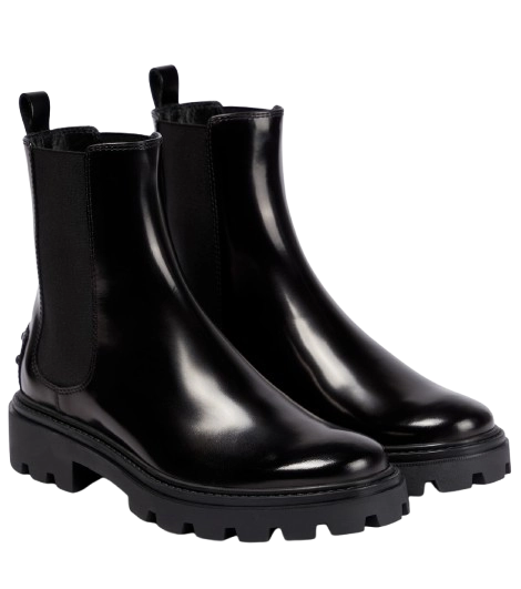 TOD'S Patent Leather Chelsea Boots - Black