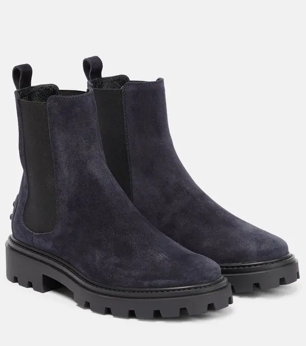 TOD'S Suede Chelsea Boots - Blue