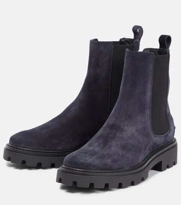 TOD'S Suede Chelsea Boots - Blue