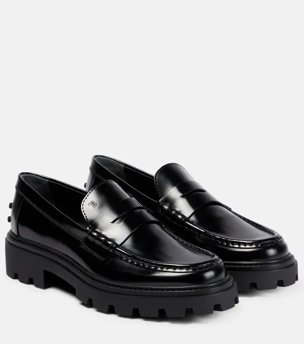 TOD'S Leather Loafers - Black