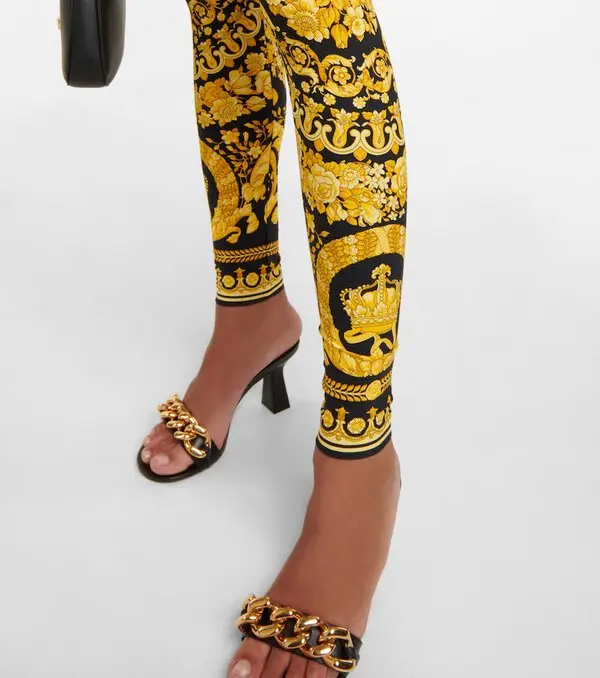 Versace Barocco Mid-rise Leggings