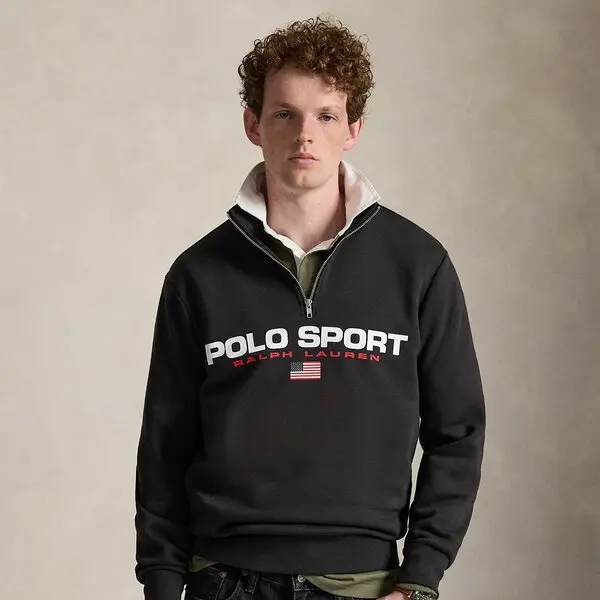 Ralph Lauren Polo Sport Fleece Quarter-zip Sweatshirt - Black Boot