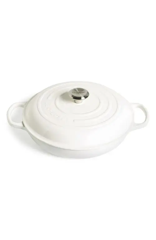 LE CREUSET Signature 3.5-quart Enameled Cast Iron Braiser - White
