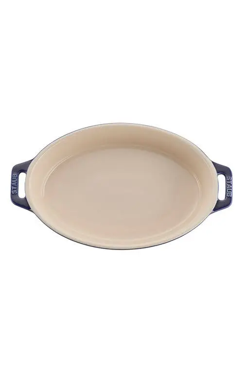 STAUB 2-piece Enameled Ceramic Oval Baking Dishes - Dark Blue