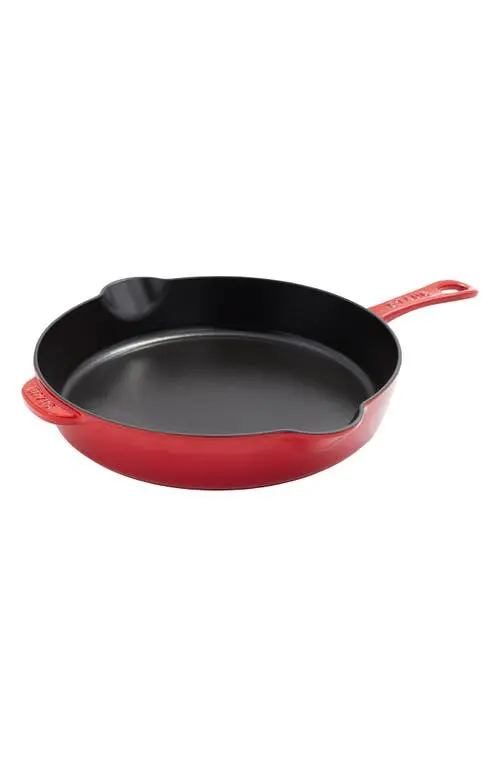 STAUB 11-inch Enameled Cast Iron Fry Pan - Cherry