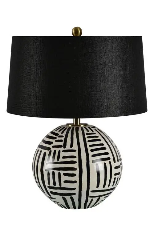 RENWIL Milka Ceramic Table Lamp - Cream And Black Finish