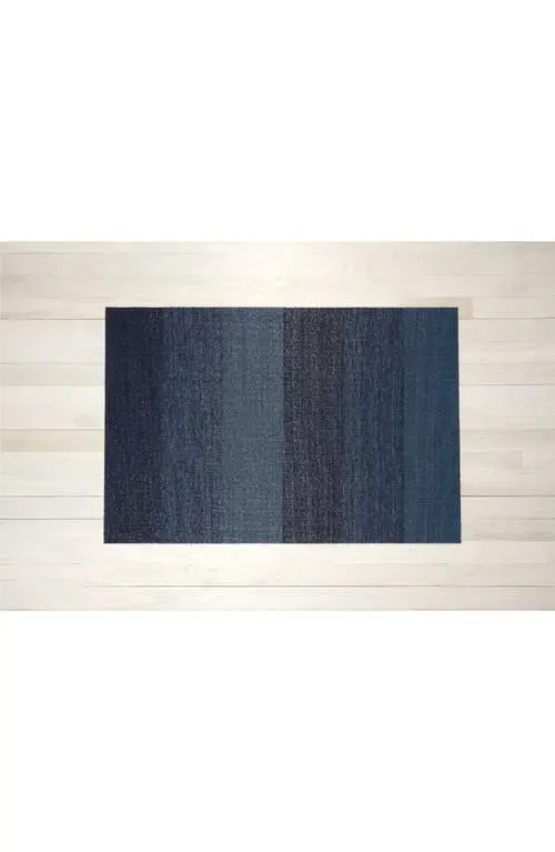 CHILEWICH Marble Stripe Indoor/outdoor Utility Mat - Bay Blue