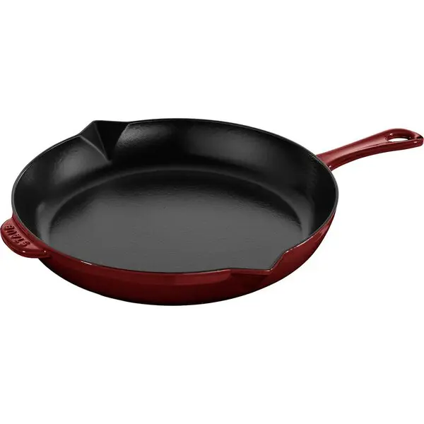 STAUB 12-inch Enameled Cast Iron Fry Pan - Grenadine