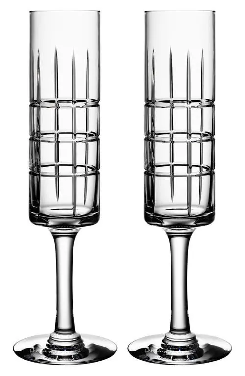 ORREFORS Street' Crystal Champagne Flutes - Clear