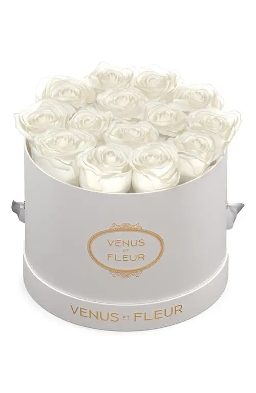 Venus Et Fleur Classic Small Round Eternity Roses - Pure White