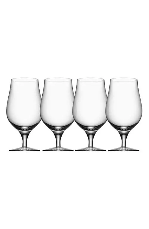 ORREFORS Taster Set Of 4 Beer Glasses - White