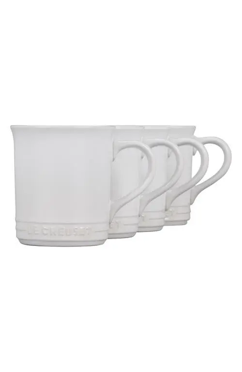 LE CREUSET Set Of Four 14-ounce Stoneware Mugs - White