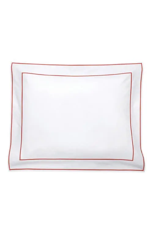 MATOUK Ansonia Pillow Sham - White/ Chinese Red