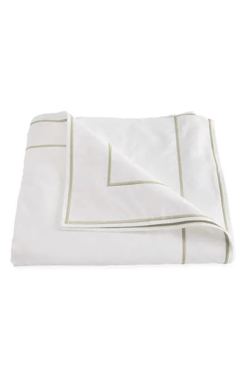 MATOUK Ansonia Cotton Percale Duvet Cover - White/almond