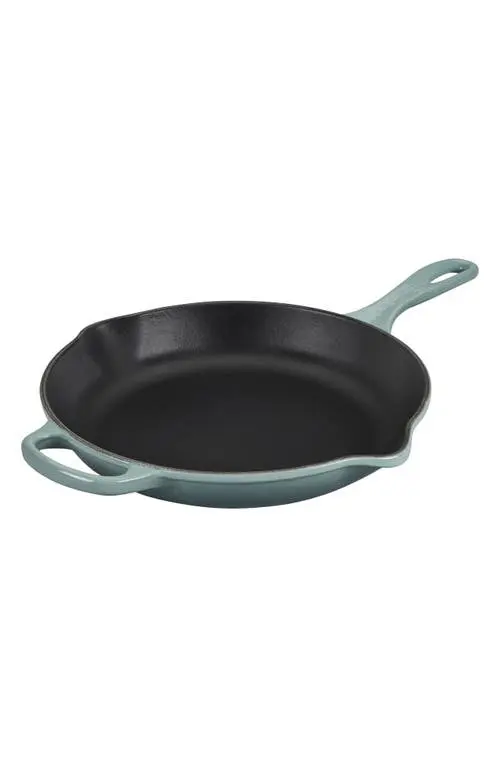 LE CREUSET Signature Handle 10 1/4 Inch Enamel Cast Iron Skillet - Sea Salt