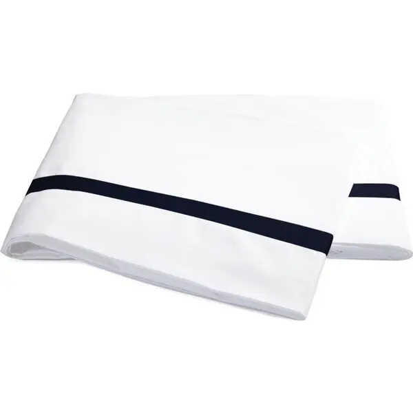 MATOUK Lowell 600 Thread Count Flat Sheet - Navy