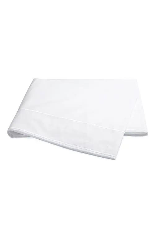 MATOUK Ansonia 500 Thread Count Flat Sheet - White/ White