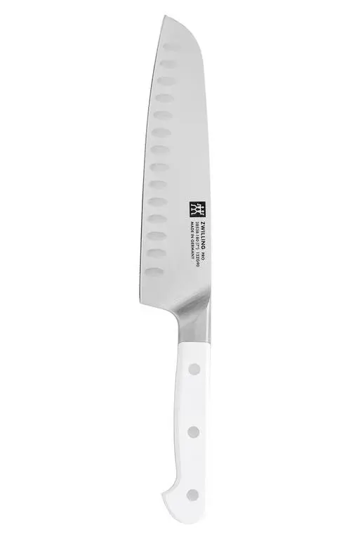 ZWILLING Pro Le Blanc 7-inch Hollow Edge Slim Santoku Knife - Silver