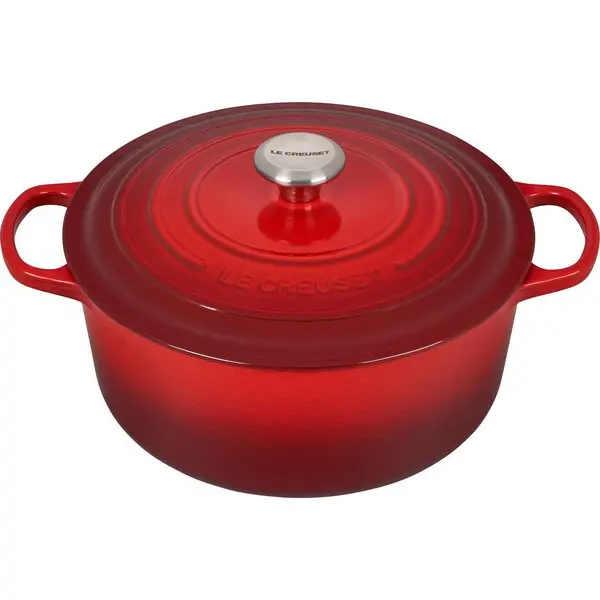 LE CREUSET Signature 7.25-quart Round Enamel Cast Iron Dutch Oven - Flame