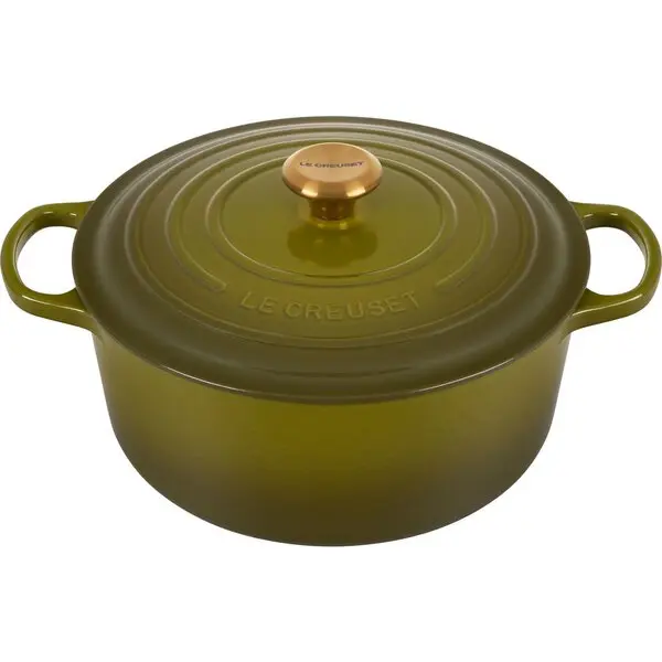 LE CREUSET Signature 7.25-quart Round Enamel Cast Iron Dutch Oven - Olive