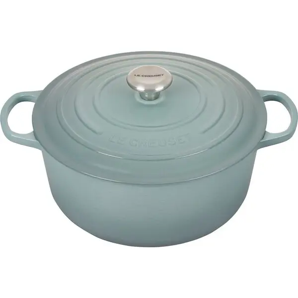 LE CREUSET Signature 7.25-quart Round Enamel Cast Iron Dutch Oven - Sea Salt