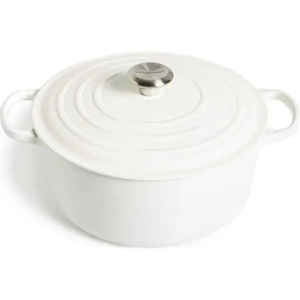 LE CREUSET Signature 7.25-quart Round Enamel Cast Iron Dutch Oven - White