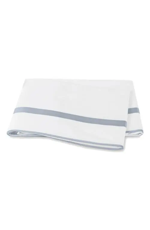 MATOUK Louise 500 Thread Flat Sheet - Hazy Blue