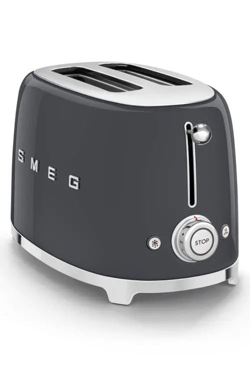SMEG 50s Retro Style Two-slice Toaster - Slate Grey