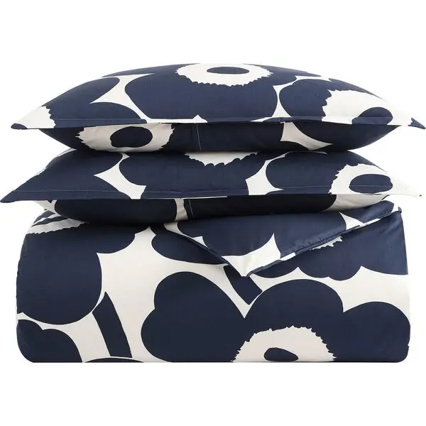 Marimekko Unikko Comforter & Sham Set - Indigo Blue