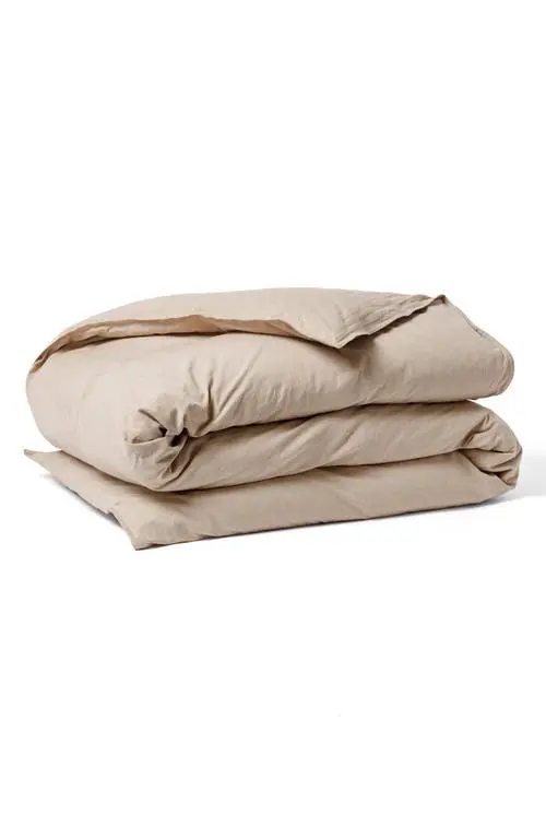 COYUCHI Crinkled Organic Cotton Percale Duvet Cover - Hazel Chambray
