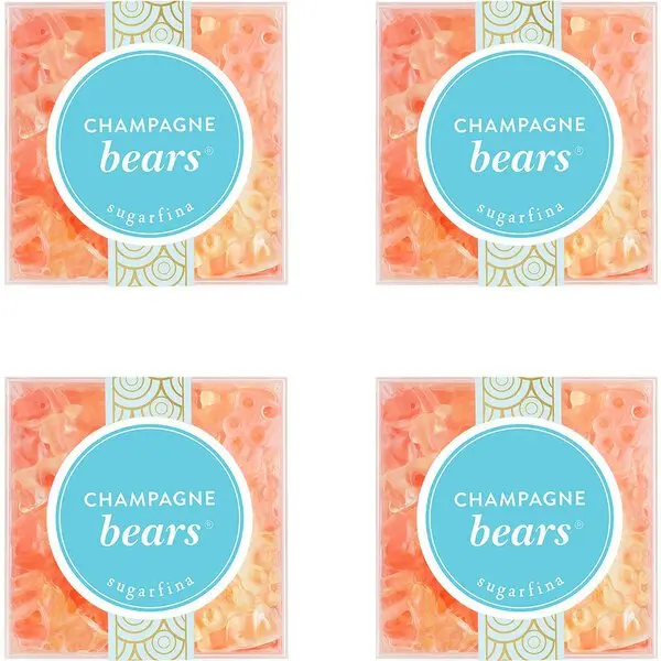SUGARFINA Champagne Bears Set Of 4 Candy Cubes - Blue