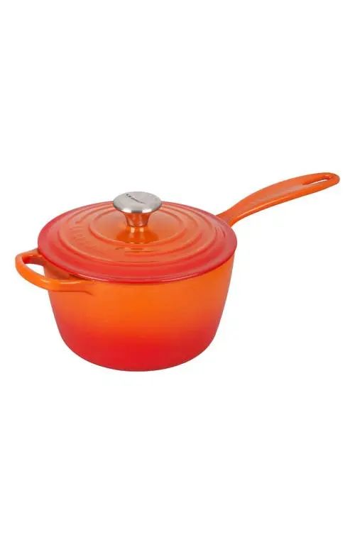 LE CREUSET Signature 2.25-quart Enameled Cast Iron Saucepan - Flame