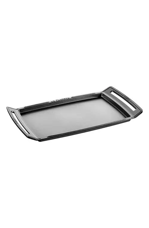 STAUB Enameled Cast Iron Double Burner Griddle - Matte Black