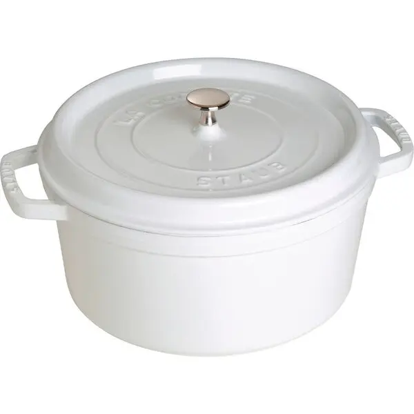 STAUB 7-quart Enameled Cast Iron Dutch Oven - Matte White